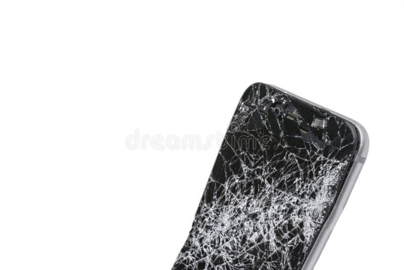 Modern Mobile Smartphone Broken Screen and Damages. Cellphone Crashed ...