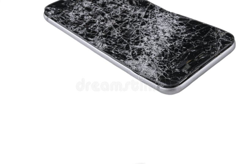 Modern Mobile Smartphone Broken Screen and Damages. Cellphone Crashed ...