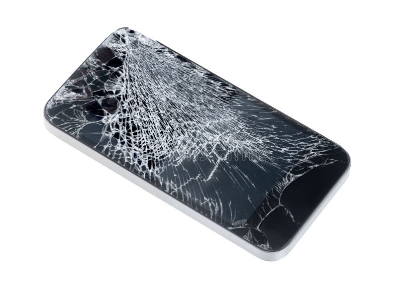 Apple IPhone with Broken Screen Stock Image - Image of isolated, black ...