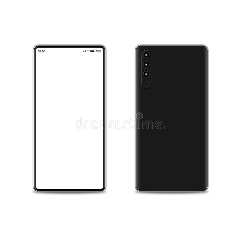Modern Mobile Smartphone with Thin Edges. Front and Back View ...