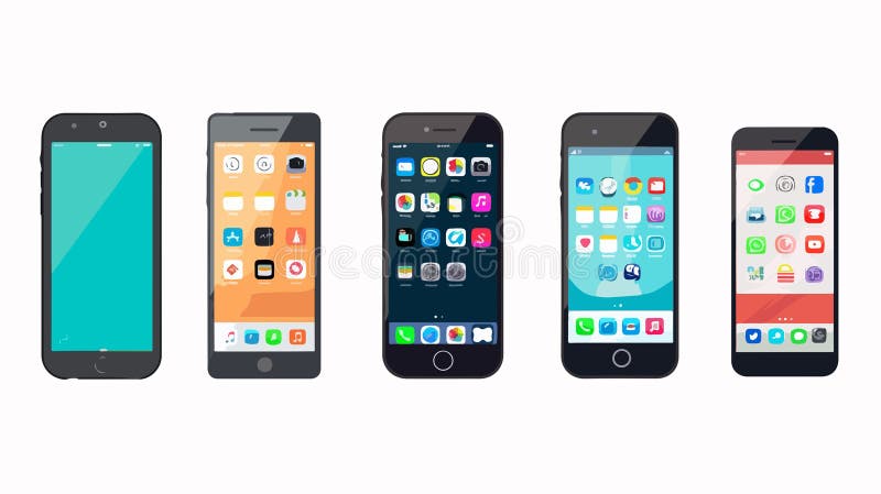 Modern Mobile Phone Vector Illustration on White Background for Design ...