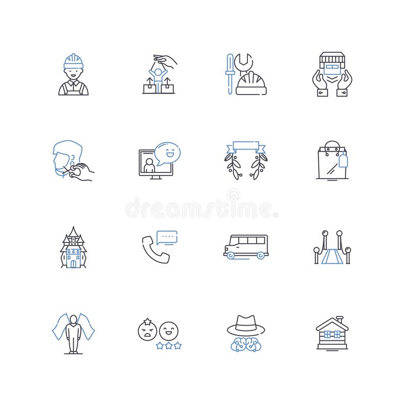Modern Mobility Line Icons Collection. Sharing, Urbanization ...