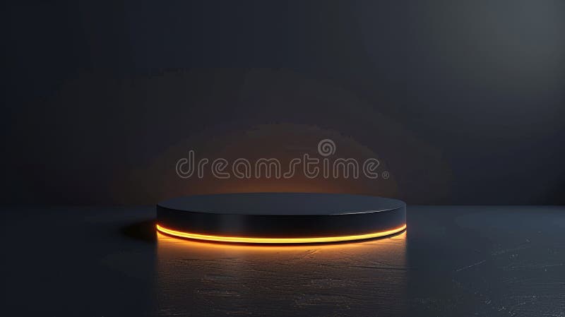 This Modern Mockup Shows an Empty Round Stand for Displaying Awards or ...