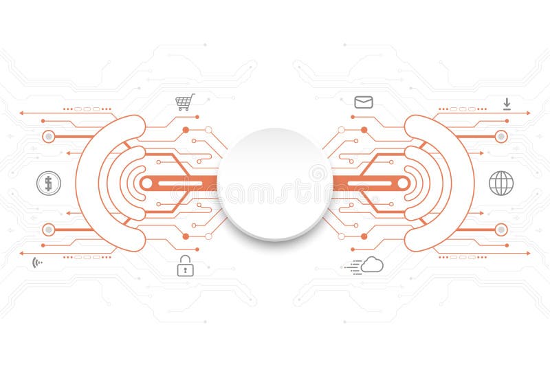 Modern Mockup Technology Concept with Icons and Digital Element on ...