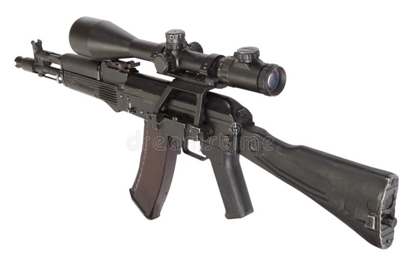 Modern Model AK - 105 Assault Rifle with Optic Scope Stock Photo ...