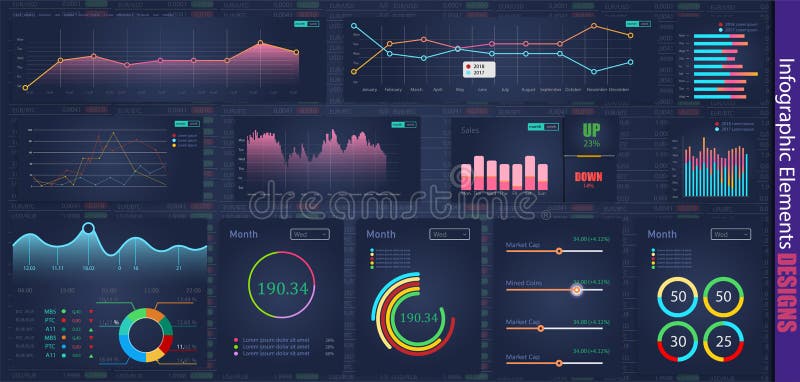 Modern Modern Infographic Vector Template with Statistics Graphs and ...
