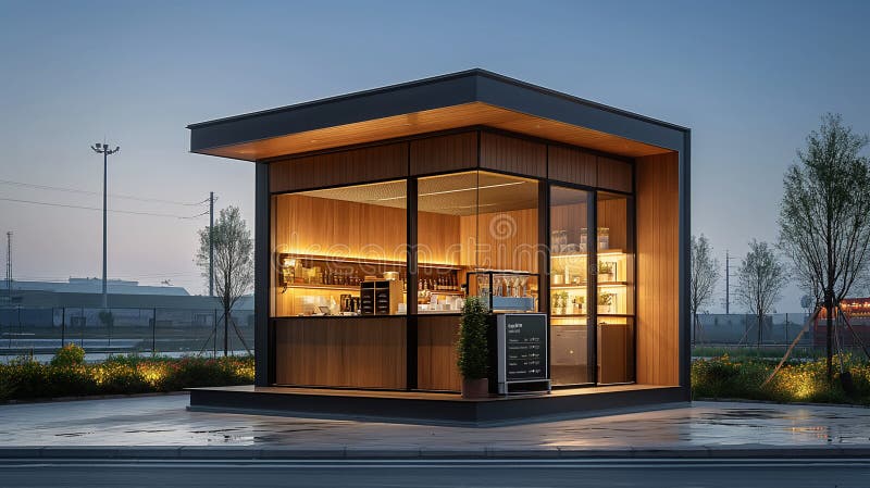 Modern Modular Coffee Shop. Stock Illustration - Illustration of ...