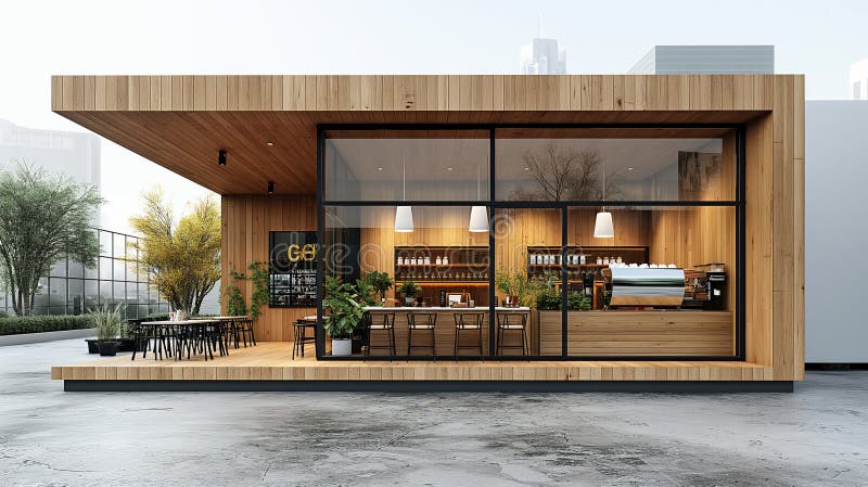 Modern Modular Coffee Shop. Stock Illustration - Illustration of plaza ...