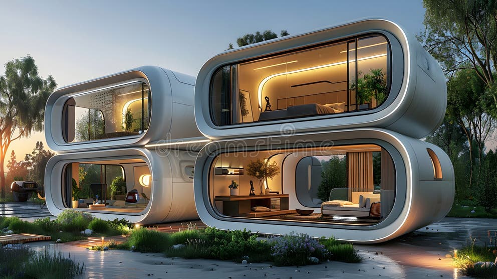 Modern Modular Home Design with Large Windows and Spacious Interiors ...