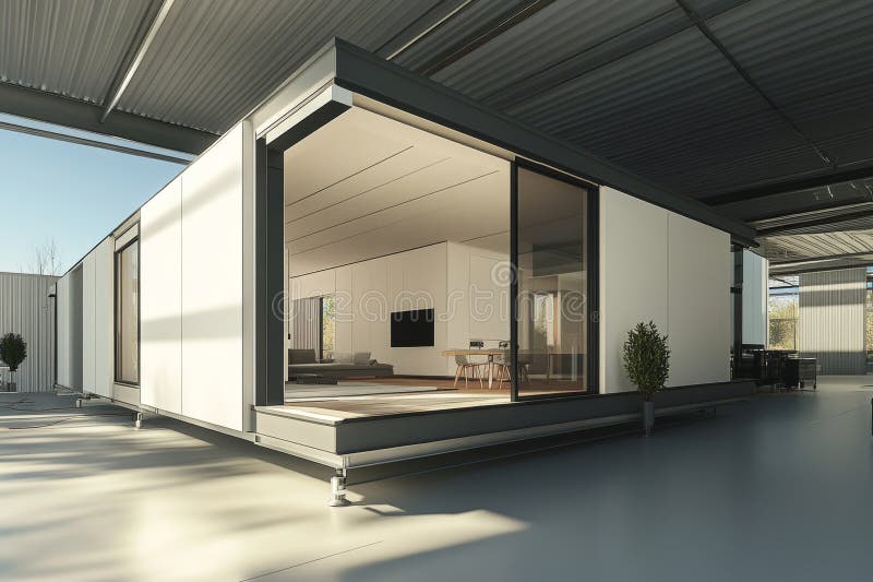 Modern Modular Home Showcased Inside a Production Facility ...
