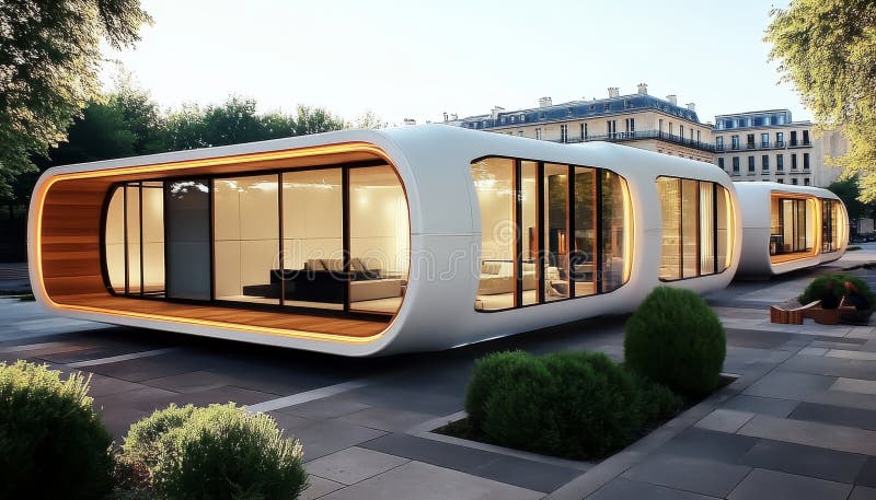 Modern, Modular Homes with Rounded Design, Large Windows, and a Focus ...