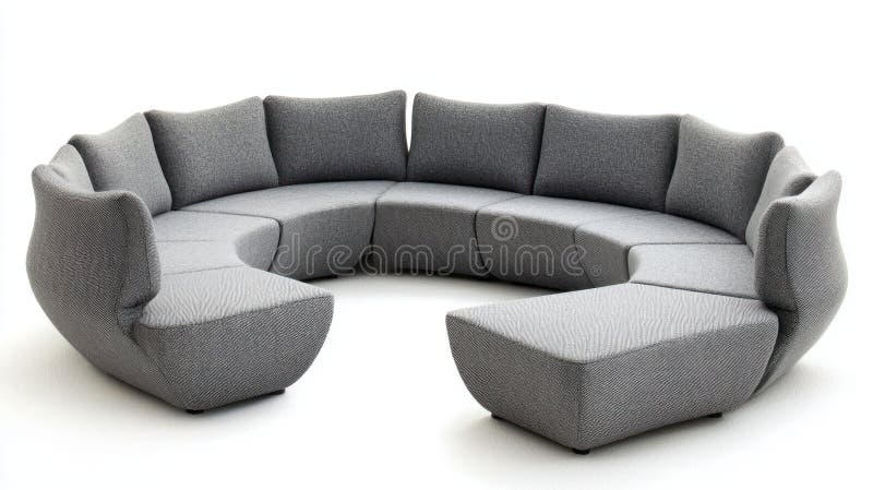 Modern Curved Sectional Sofa Contemporary Spaces Stock Photos - Free ...