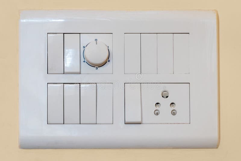 Modern Modular Switchboard with on/off Switch Stock Image - Image of ...