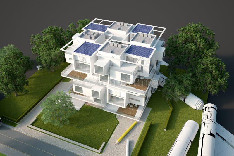 Modern Module Building Block Stock Illustration - Illustration of ...