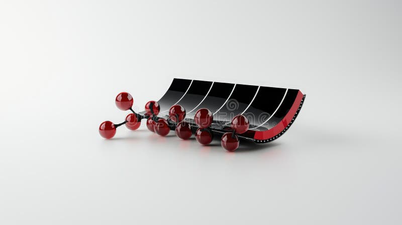 A Modern Molecular Structure Showcasing a Sleek Design with Red Spheres ...