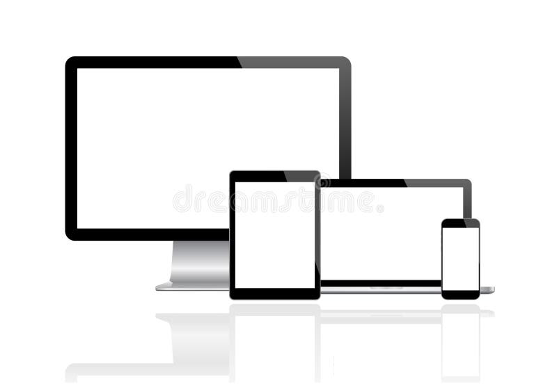 Laptop Monitor Tablet Mobile Icon Stock Vector - Illustration of tablet ...