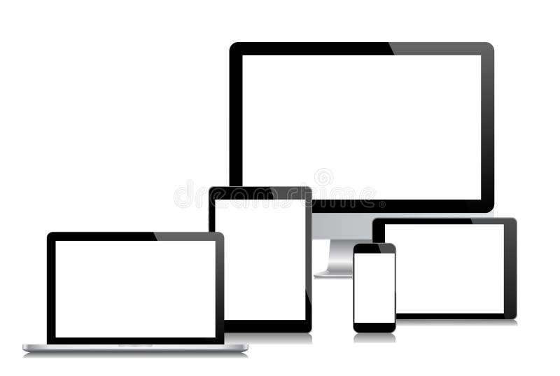 Laptop Monitor Tablet Mobile Icon Stock Vector - Illustration of tablet ...