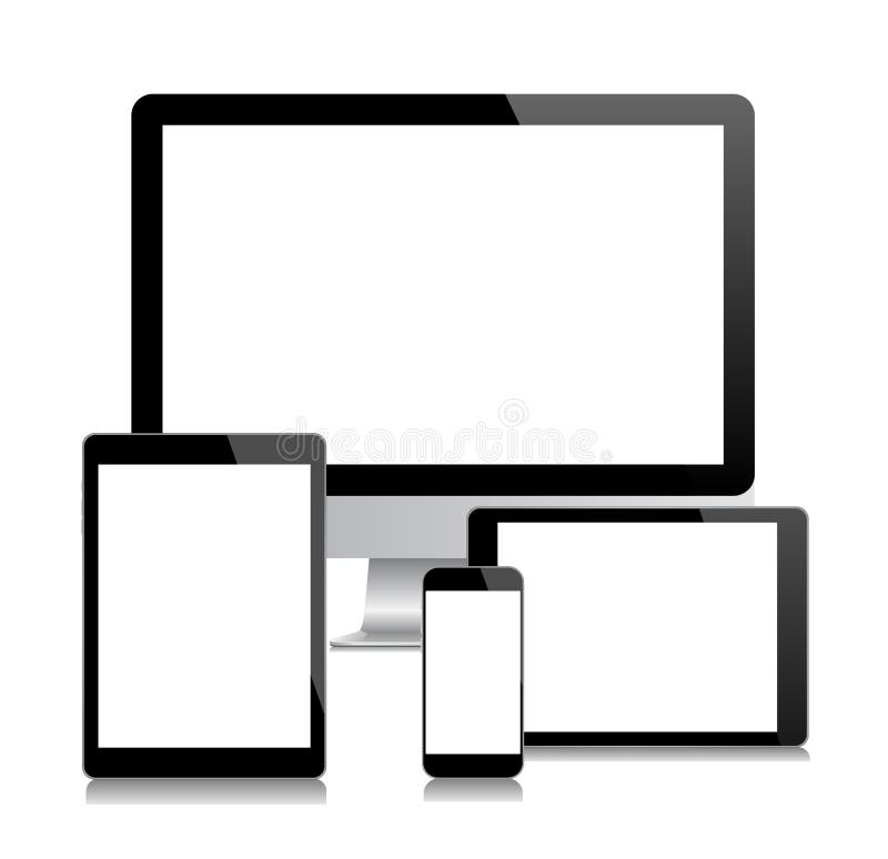 Laptop Monitor Tablet Mobile Icon Stock Vector - Illustration of tablet ...