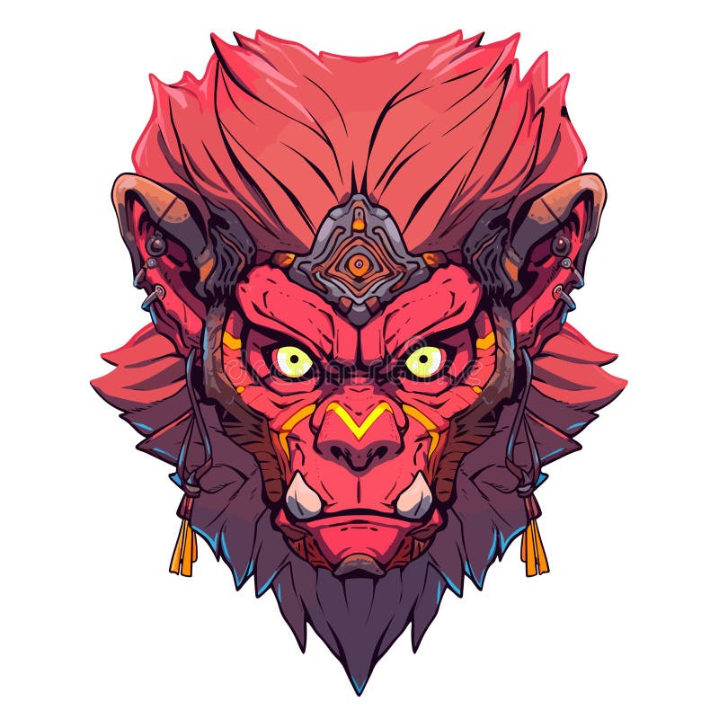 Modern Monkey Face Logo and T-shirt Vector Design Stock Illustration ...