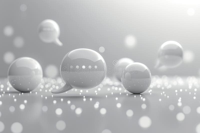Modern Monochrome Discussion Template with White Chat Bubbles for ...