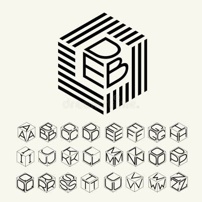 Modern Monogram Cube, Hexagon of the Strips, and Three Letters ...
