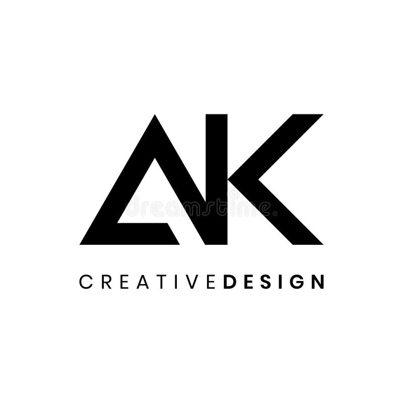 Modern Monogram Letter AK Logo Design Vector Illustration. Contemporary ...