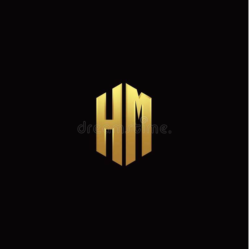 H M Modern Monogram Style Initial Logo Template Stock Illustration ...