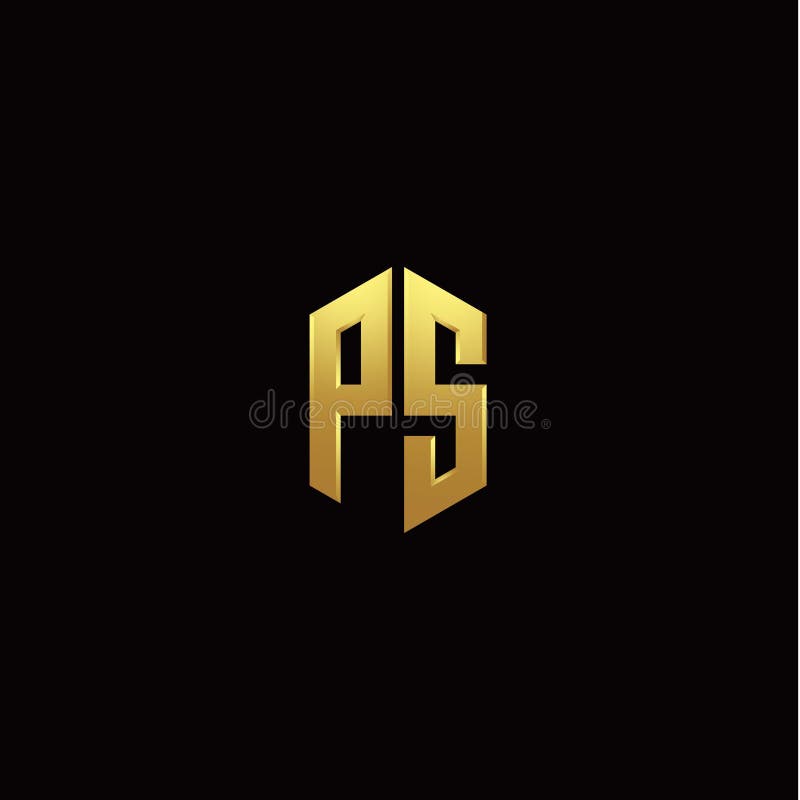 P S Modern Monogram Style Initial Logo Template Stock Illustration ...