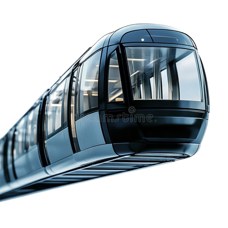 Modern Monorail Train Transportation System on Transparent Background ...