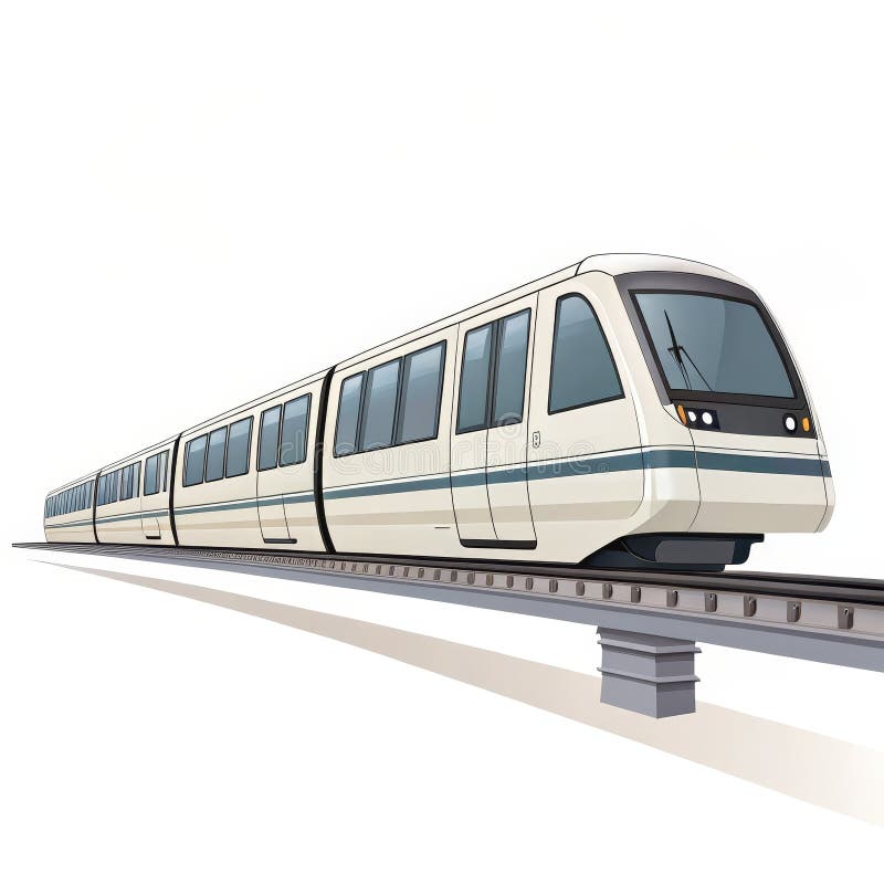 Modern Monorail Train Vector Illustration, Transportation, Maglev ...