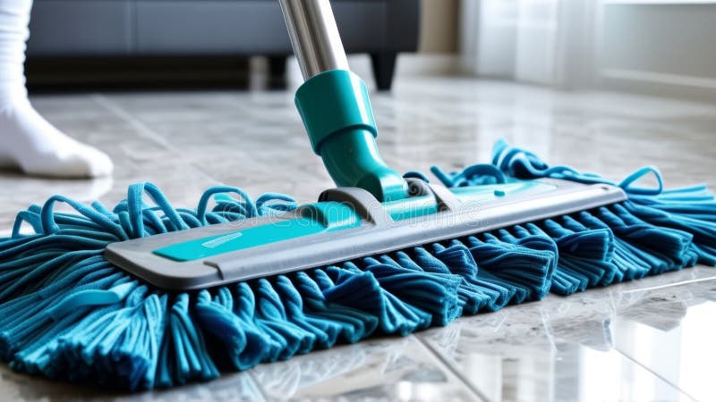 Modern Mop Close Up on the Floor Stock Photo - Image of routine, chore ...