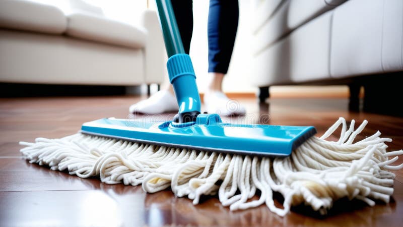 Modern Mop Close Up on the Floor Stock Image - Image of close, washing ...