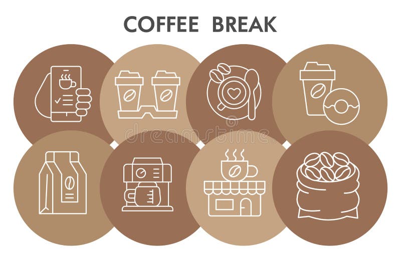 Modern Morning Coffee Break Infographic Design Template with Icons ...
