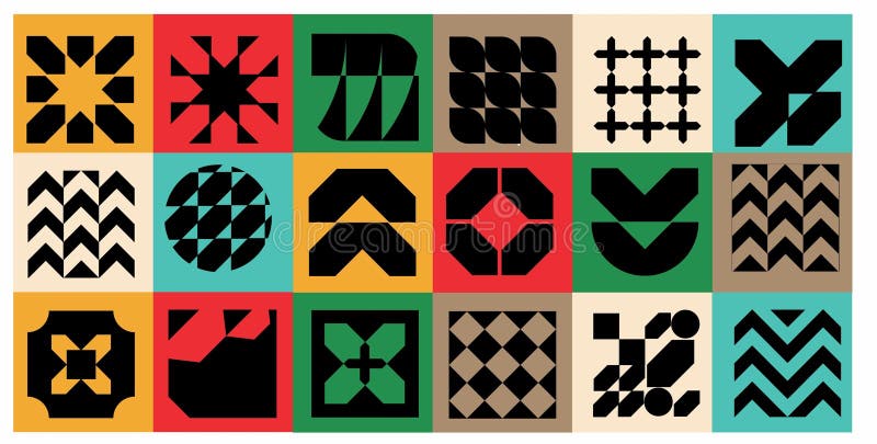 Modern Mosaic Background with Bold Abstract Geometry. Minimalist ...