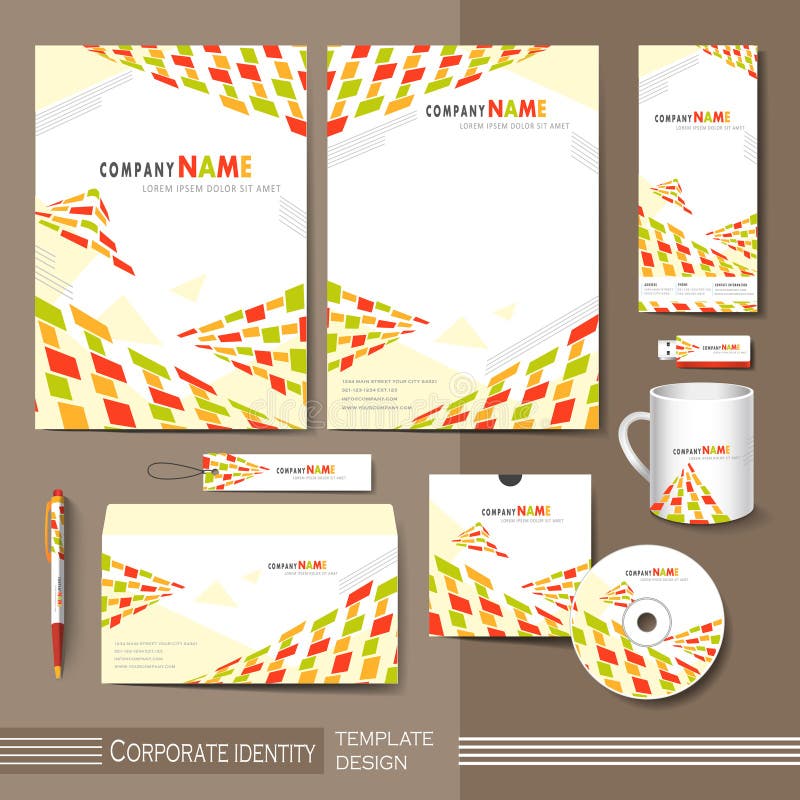 Modern Mosaic Style Corporate Identity Set Stock Vector - Illustration ...