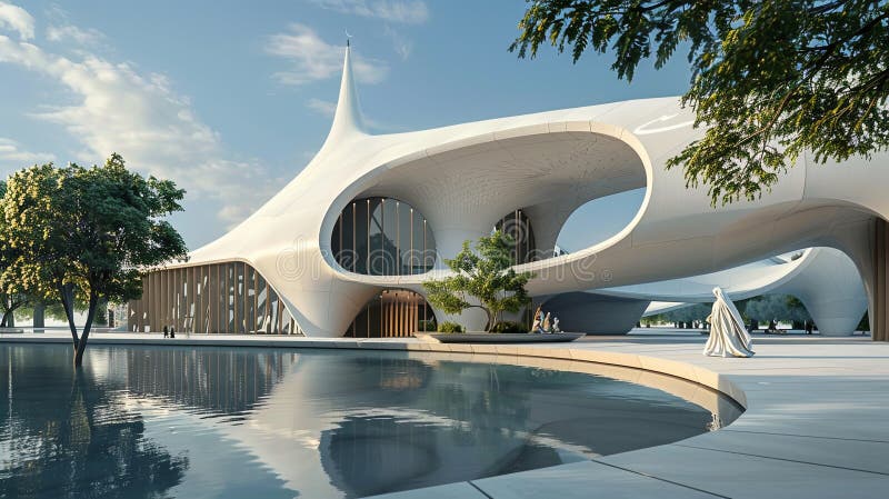 Modern Mosque Architecture Redefining Tradition with Sleek Lines and Innovative Designs AI Image ...