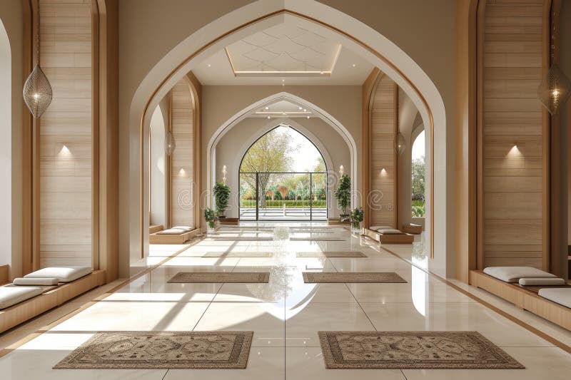 A Modern Mosque Interior, Minimalism and Understated Elegance Stock ...