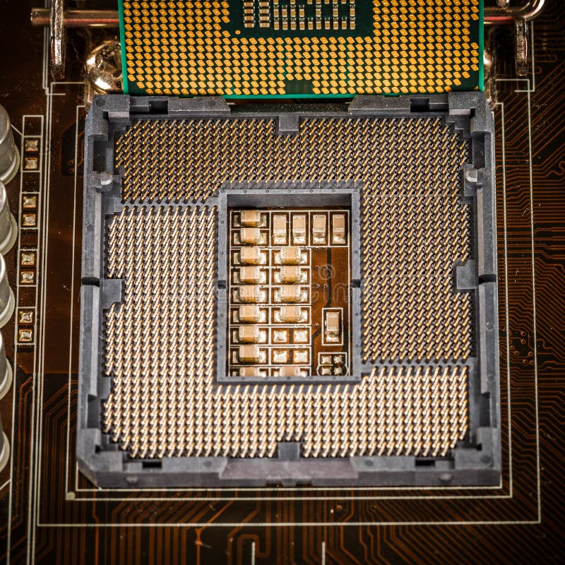 Modern CPU Socket stock image. Image of macro, close - 20852569