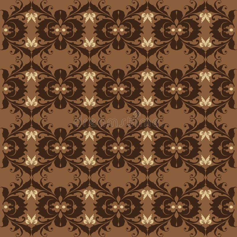 Modern Motifs Design of Central Java Batik with Seamless Dark Brown ...