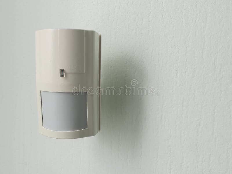 Modern Motion Sensor on Wall Stock Image - Image of alarm, threat ...