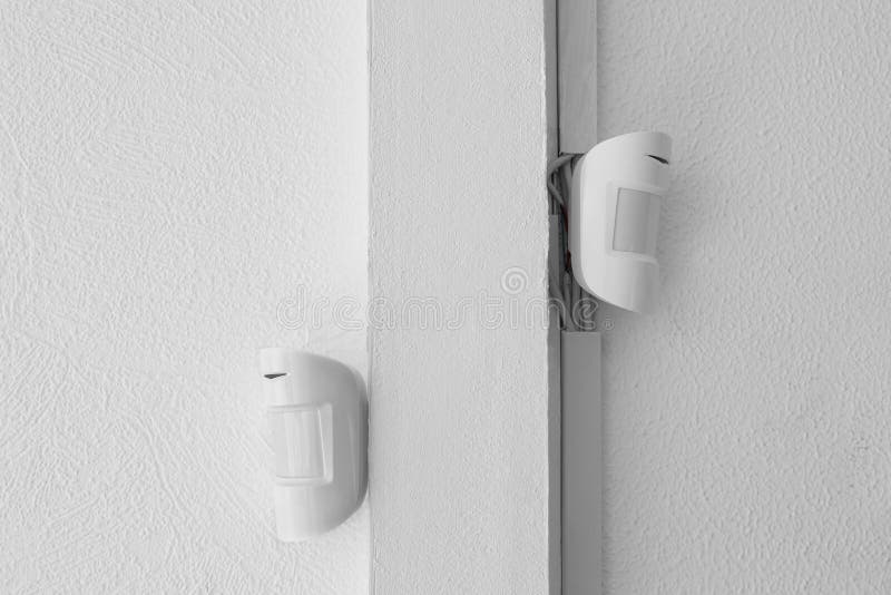 Modern Motion Sensors Indoors Stock Image - Image of infrared, indoors ...