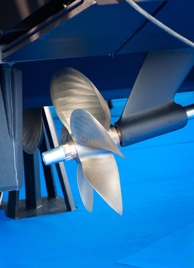 Modern Motor Boat Propeller Detail Stock Image - Image of transport ...