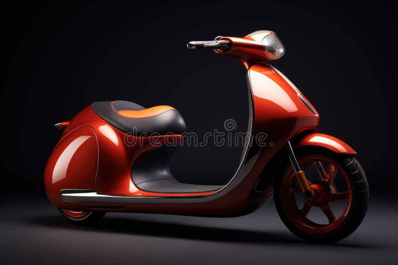 Modern Motor Scooter, 3D Rendering of Modern Motor Scooter Isolated on ...