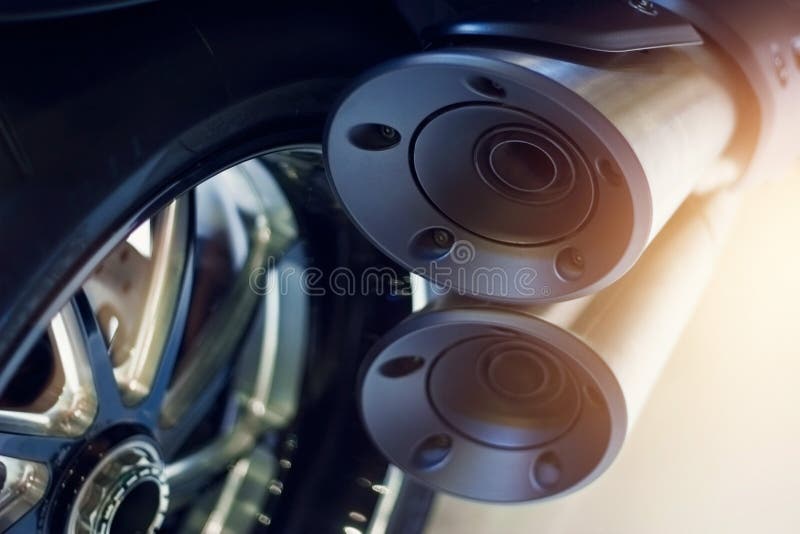 Modern motorcycle exhaust stock photo. Image of fashion - 74843072