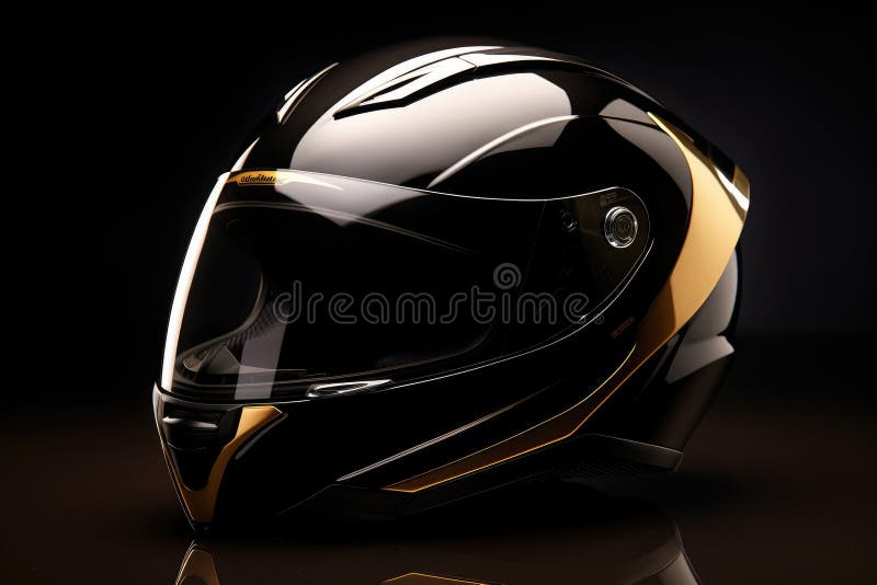 Modern Motorcycle Helmet on Dark Backdrop. Generative AI Stock ...