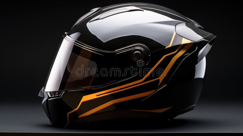 Modern Motorcycle Helmet on Dark Backdrop. Generative AI Stock ...