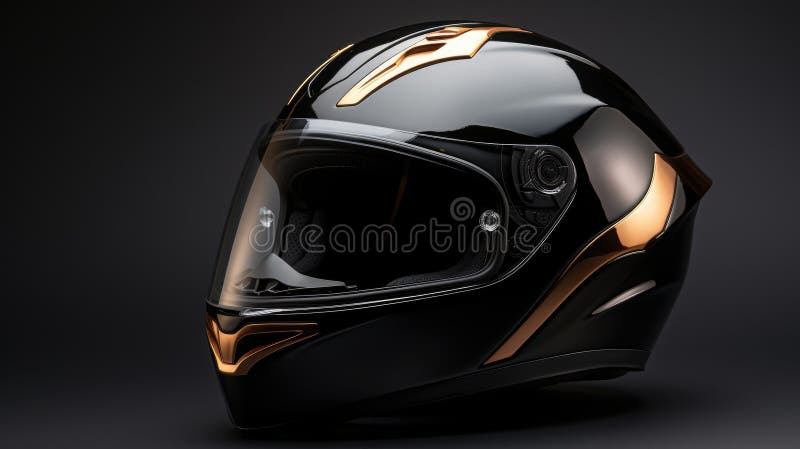 Modern Motorcycle Helmet on Dark Backdrop. Generative AI Stock ...