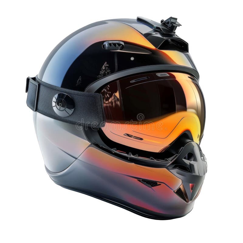 Modern Motorcycle Helmet with Integrated Goggles Stock Photo ...