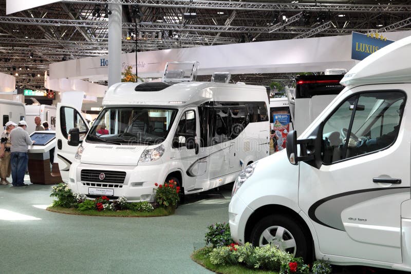 Modern Motorhomes at Exhibition Editorial Stock Photo - Image of ...