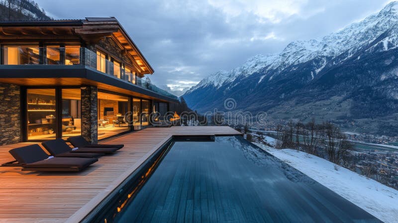 Modern Mountain Home Luxury Real Estate Complete with a Sunset Pool ...